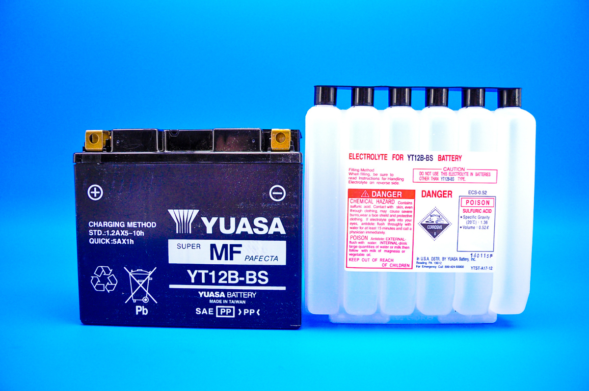 Yuasa YT12B-BS AGM Maintenance-Free Battery with ACID YUAM6212B